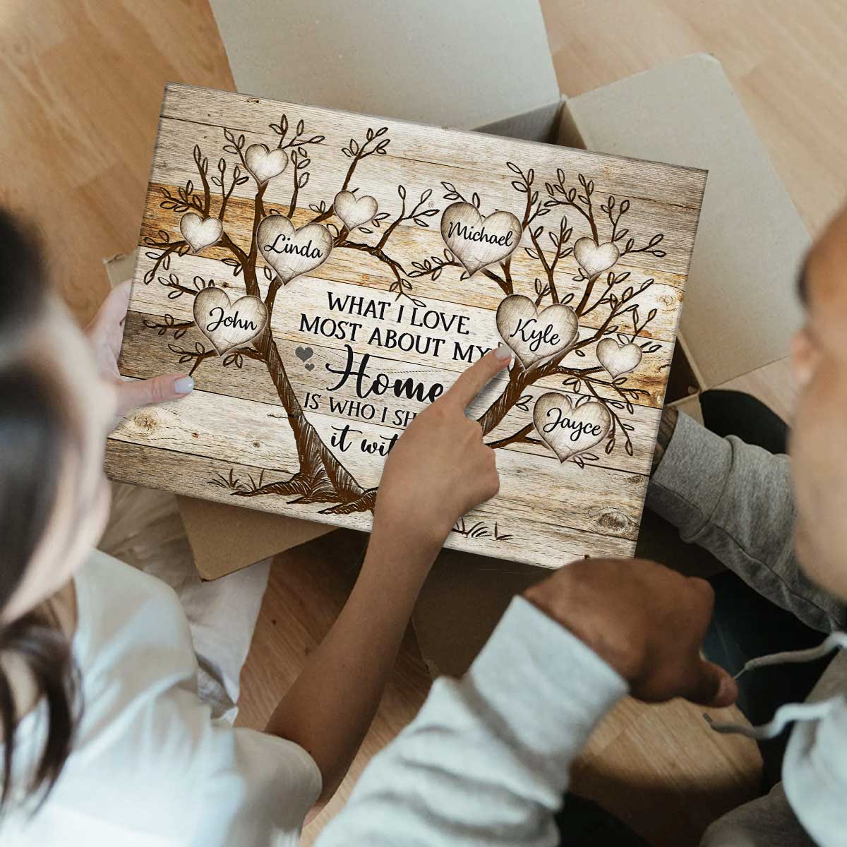 Personalized Family Tree Canvas Wall Art, Family Tree Sign With Names ...