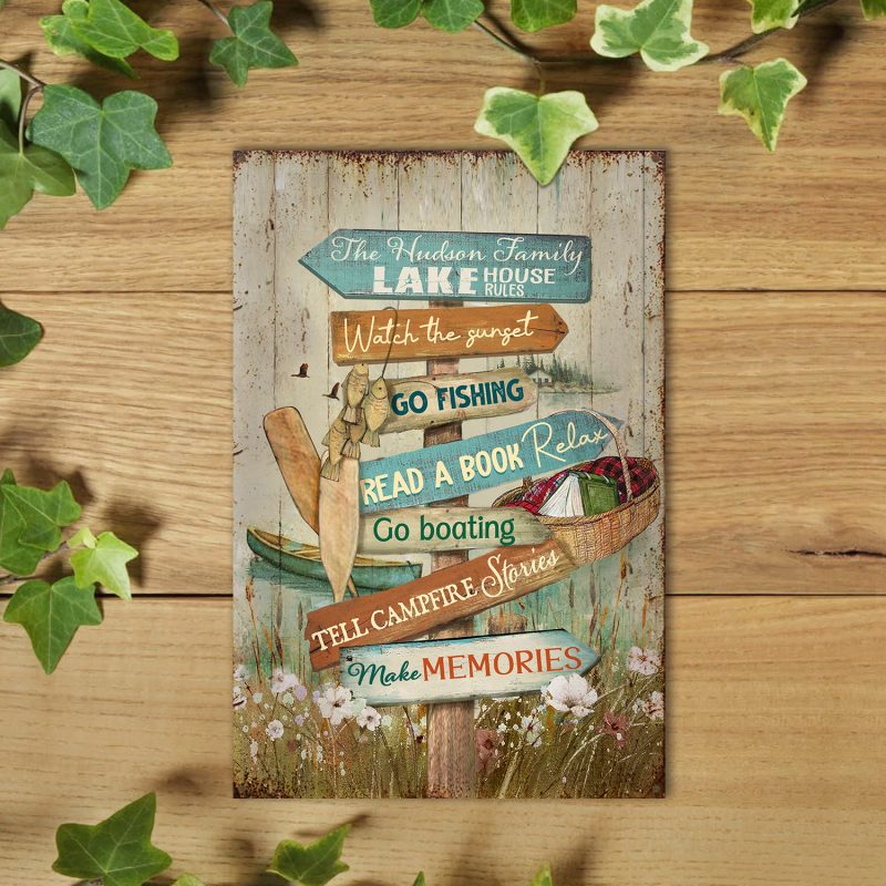 Personalized Lake House Rules Metal Sign, Custom Family Lake House ...